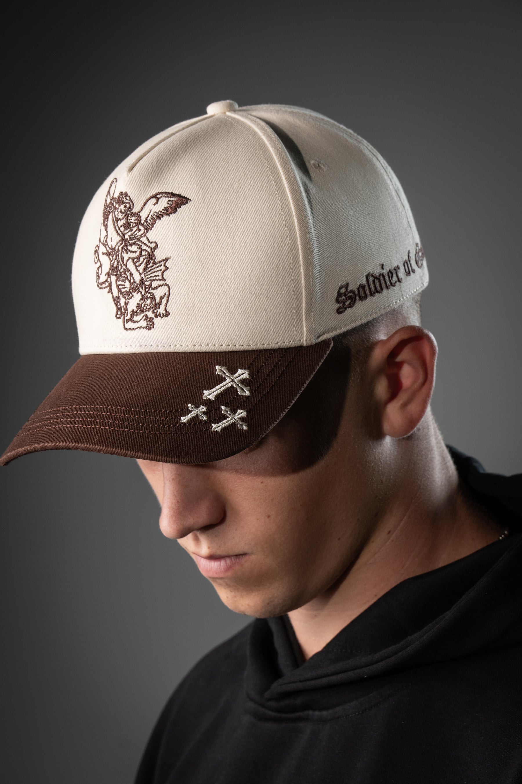 Archangel Michael Cap - Brown and Beige
